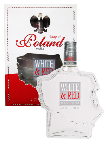 Wódka White & Red Mapa Polski 40% 0,5L Domalkoholi.pl